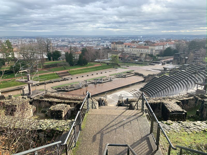 Ancient Amphitheater in Lyon Stock Photo - Image of arches, building ...