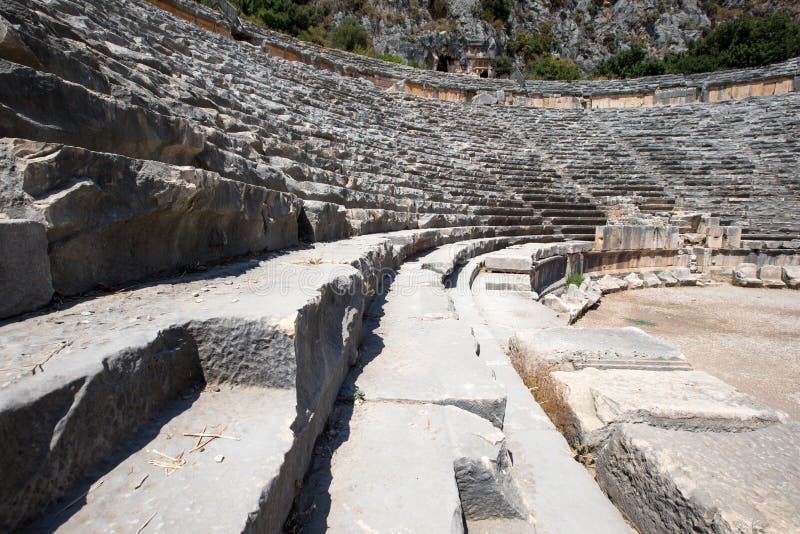 Ancient Amphitheater in Myra Stock Image - Image of asia, architecture ...