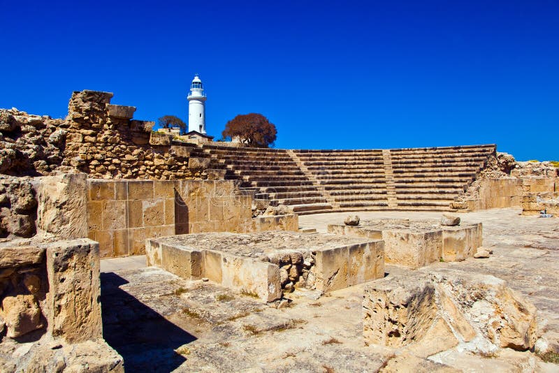 Ancient Amphitheater in Paphos, Cyprus Stock Photo - Image of cyprus ...