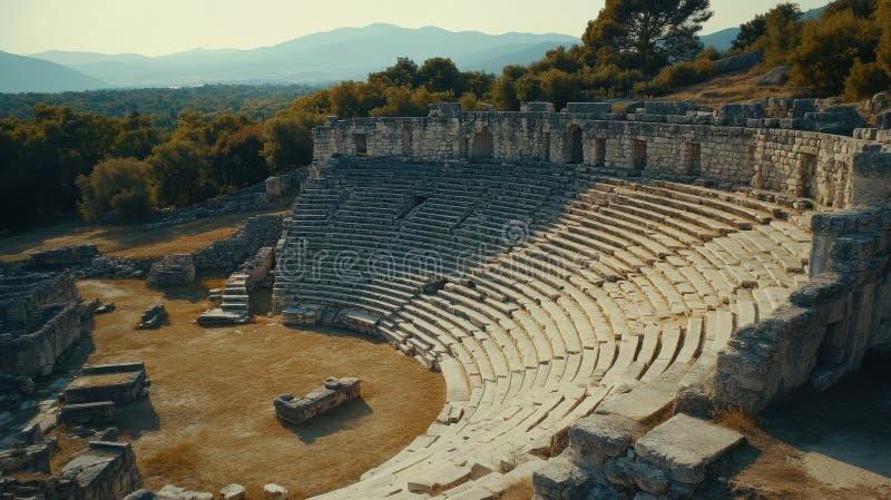 Ancient Amphitheater Ruins: Stone Echoes of History in a Rustic ...