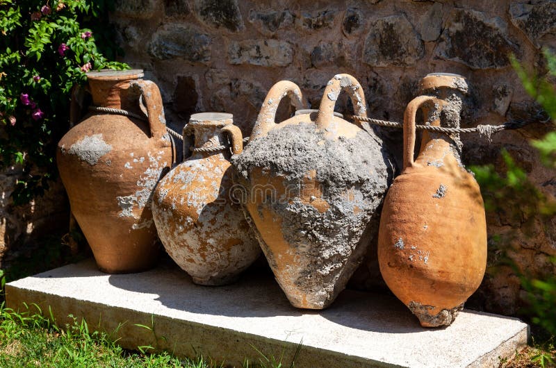 Ancient Amphorae Raised from the Seabed Stock Photo - Image of ...