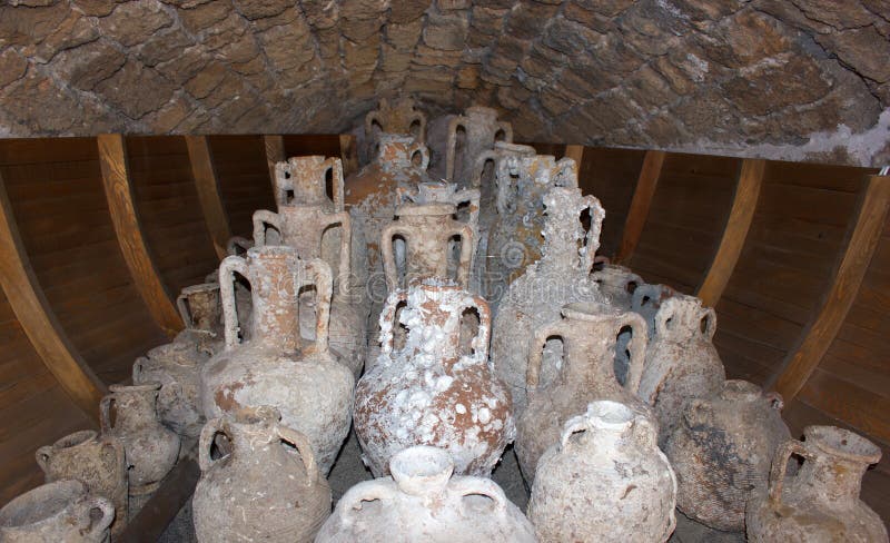 Ancient amphoras stock image. Image of museum, brown - 35896621