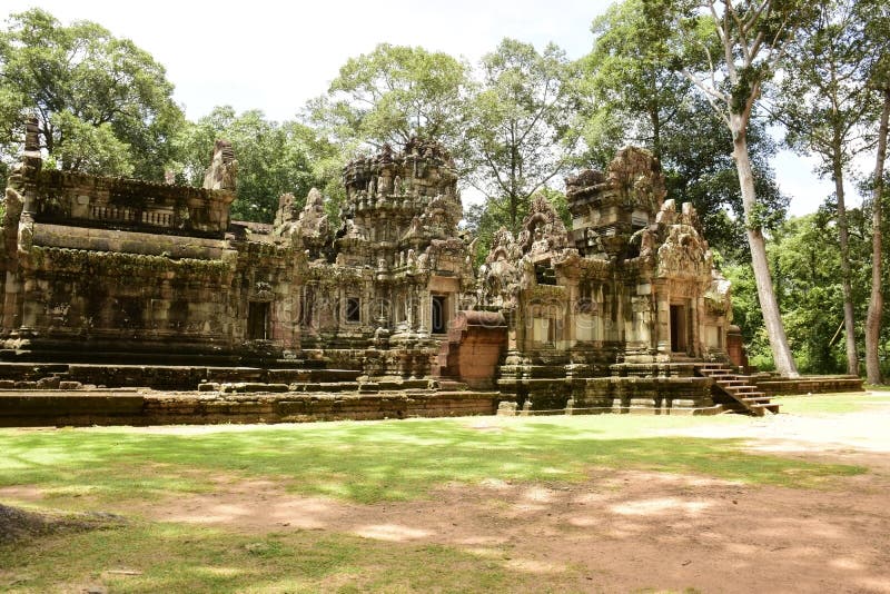 Ancient Angkor Wat Stone Structures Stock Photo - Image of buddhist ...