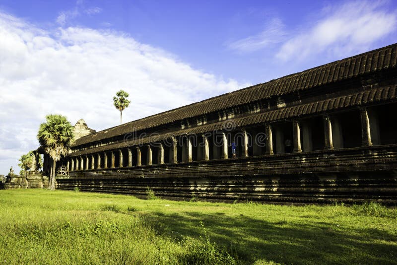 Ancient Angkor Wat Temple with Blue Sky Stock Photo - Image of cambodia ...