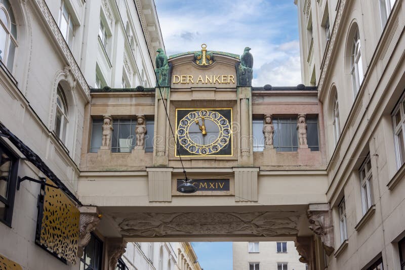 Ancient Anker Clock Ankeruhr on Hoher Markt Square in Vienna, Austria ...