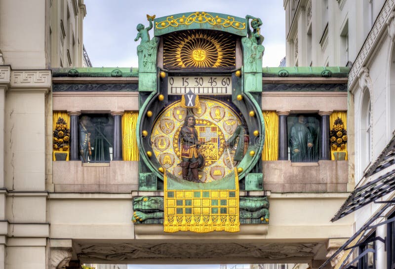Ancient Anker Clock (Ankeruhr) on Hoher Markt Square in Vienna, Austria ...