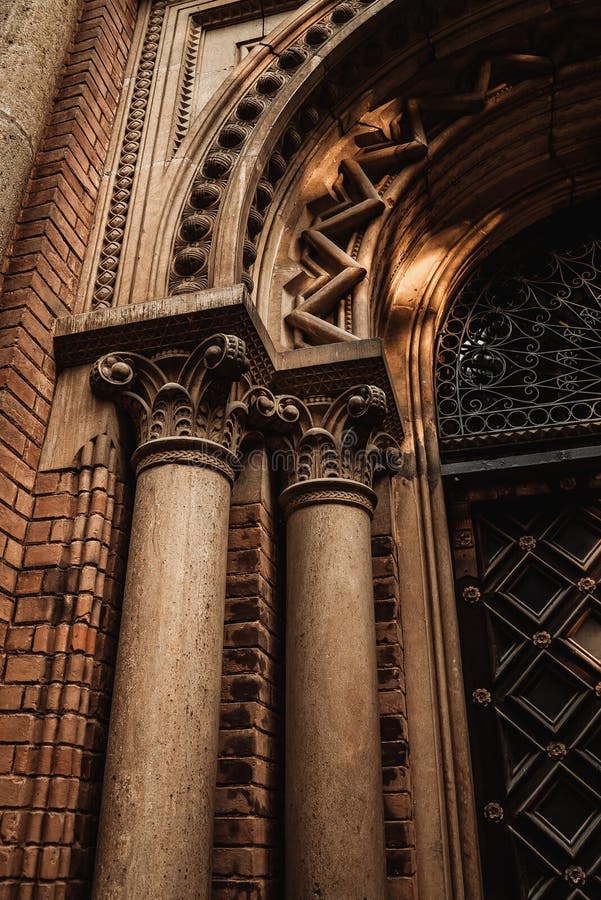 Ancient Antique Stone Columns Adorn the Old Historic Building 1 Stock ...