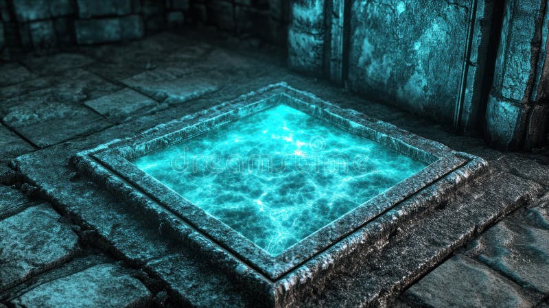 Ancient Aqua Basin stock image. Image of stone, glow - 381997933