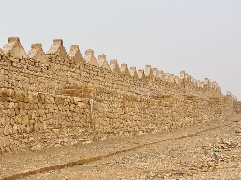 The Ancient Arabian Stone Wall of Diriyah with Crenellations in Riyadh ...