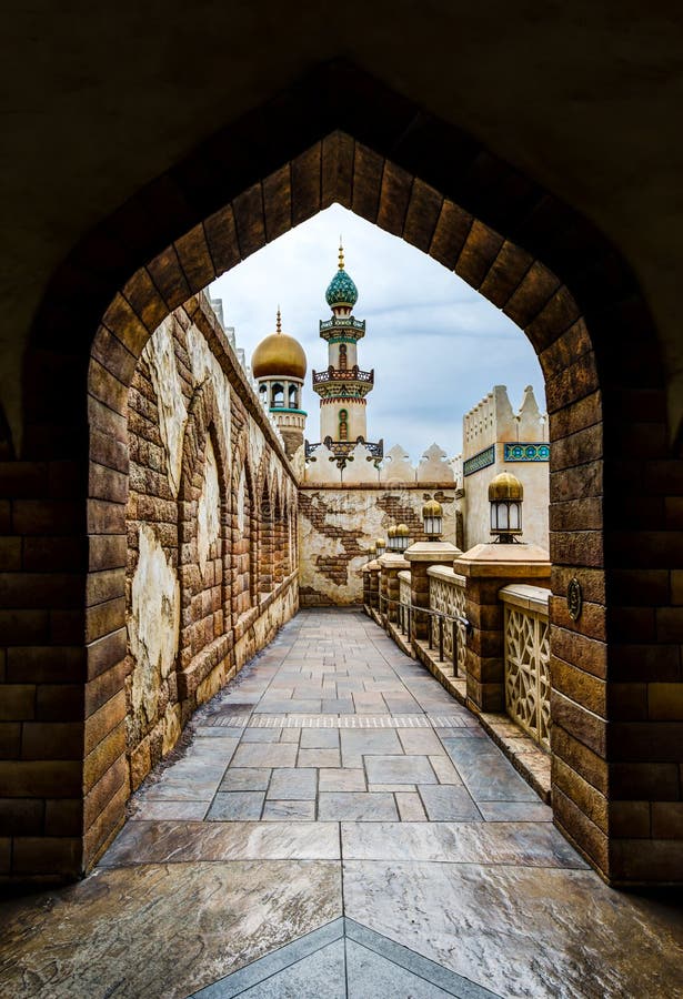 Ancient arabic hallway stock image. Image of ancient - 52654429