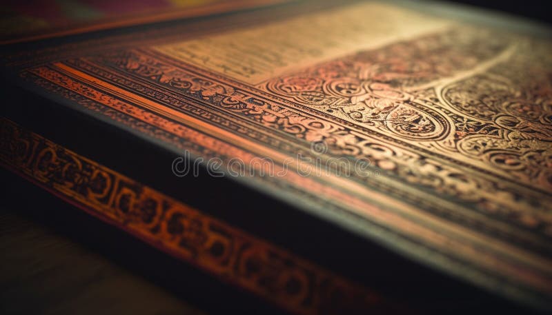 Ancient Arabic Script on Old Book Page Generated by AI Stock ...