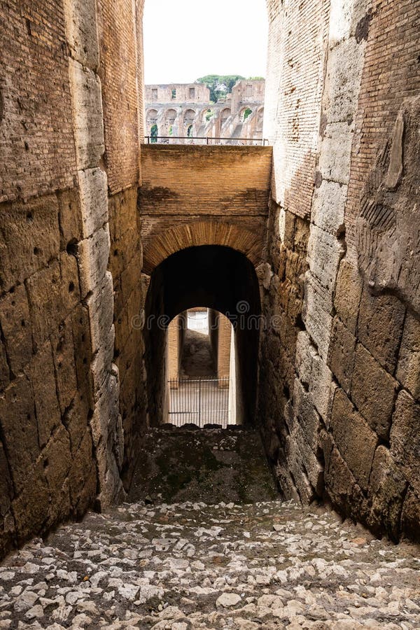An Ancient Arch Corridor in the Coliseum of Rome Stock Image - Image of ...
