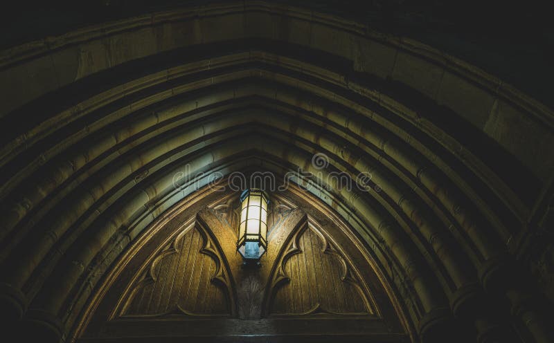 Ancient Arch Glows in the Dark Above You Stock Photo - Image of ...