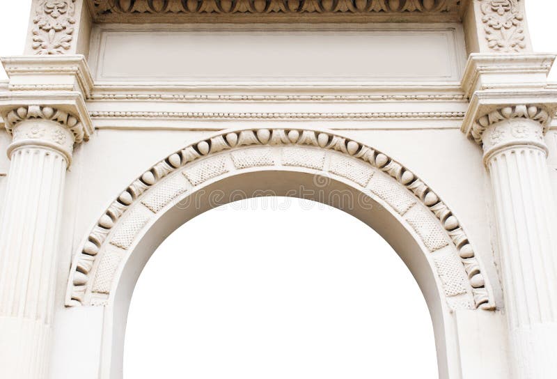 Ancient Arch Isolated on White Background Stock Photo - Image of ...
