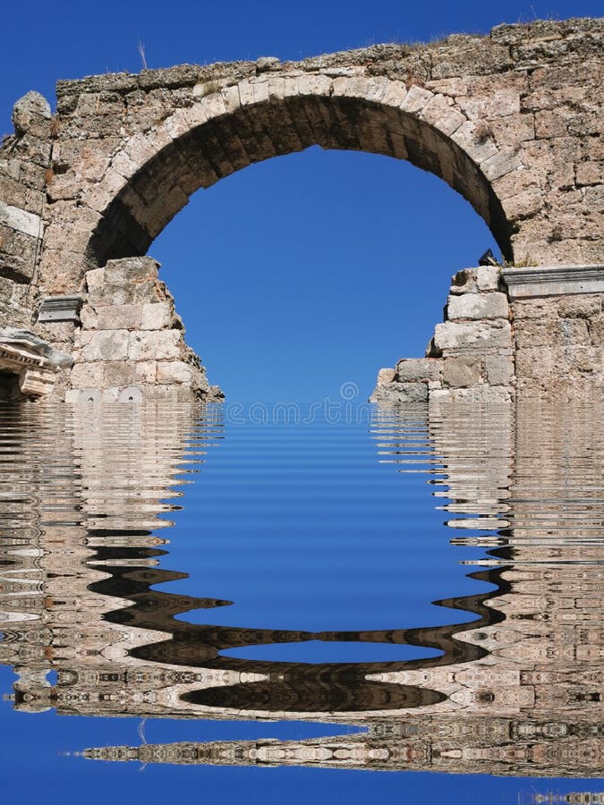 Ancient Arch Mersin Turkey with Water Reflection Stock Image - Image of ...