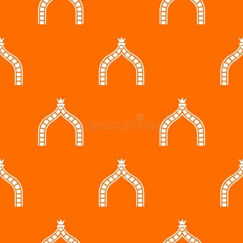 Ancient Arch Pattern Vector Orange Stock Vector - Illustration of ...