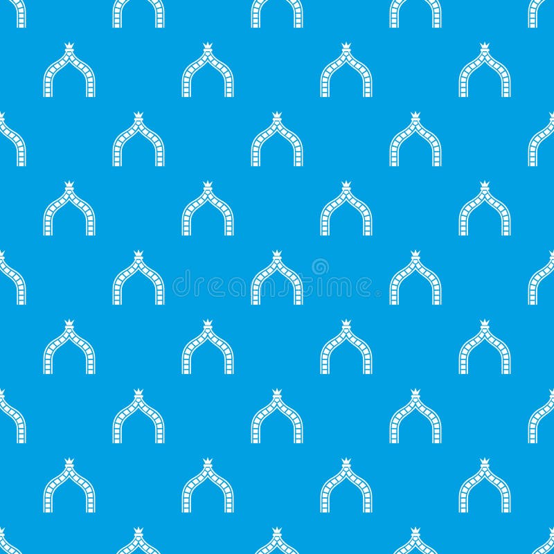 Ancient Arch Pattern Vector Seamless Blue Stock Vector - Illustration ...
