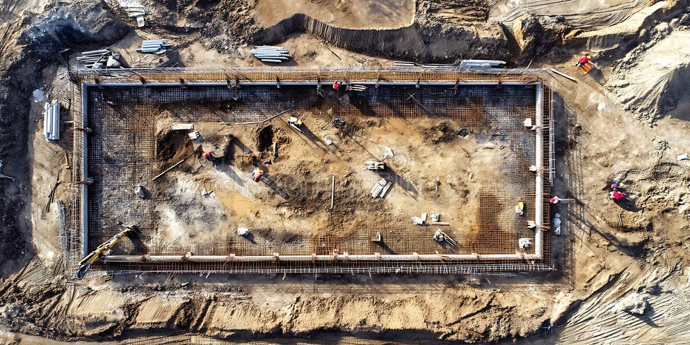 Ancient Archaeological Site Unearthed Rectangular Structure Stock ...