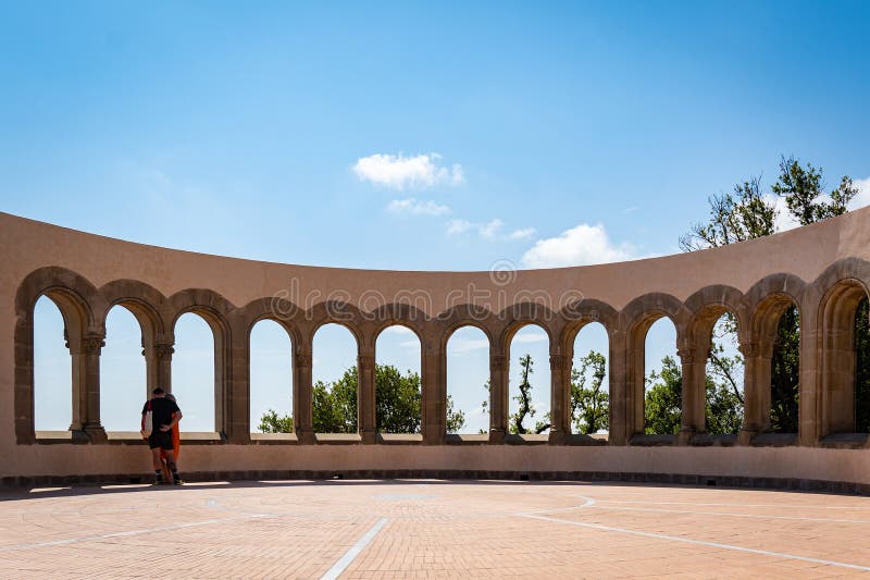 Ancient Arches at Montserrat Monastery in Spain on a Sunny Day ...