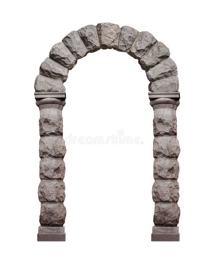 Ancient Architectural Arch of Stone Rust Isolated on White Background ...