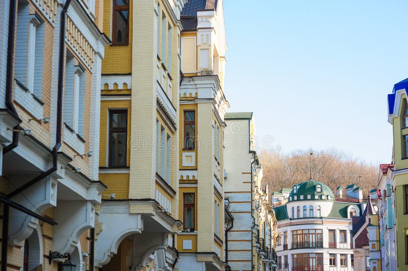 Ancient Architectural High Rise Building with Windows and Pillars Stock ...