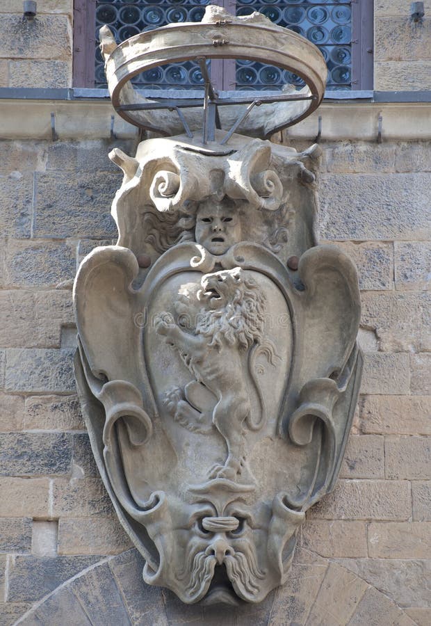 Ancient Architectural Element. Shield. Stock Photo - Image of concept ...