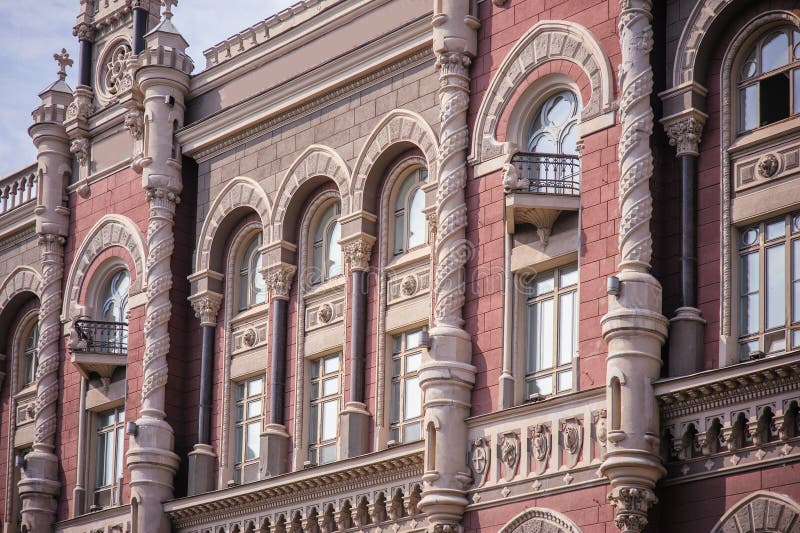 Ancient Architectural High Rise Building with Windows and Pillars Stock ...