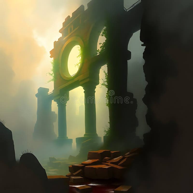 Abandoned Ruins stock photo. Image of reflection, darkness - 373804144