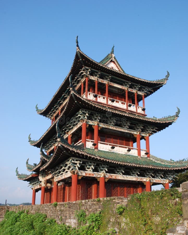 Traditional Wood Architecture of China Stock Photo - Image of adorn ...