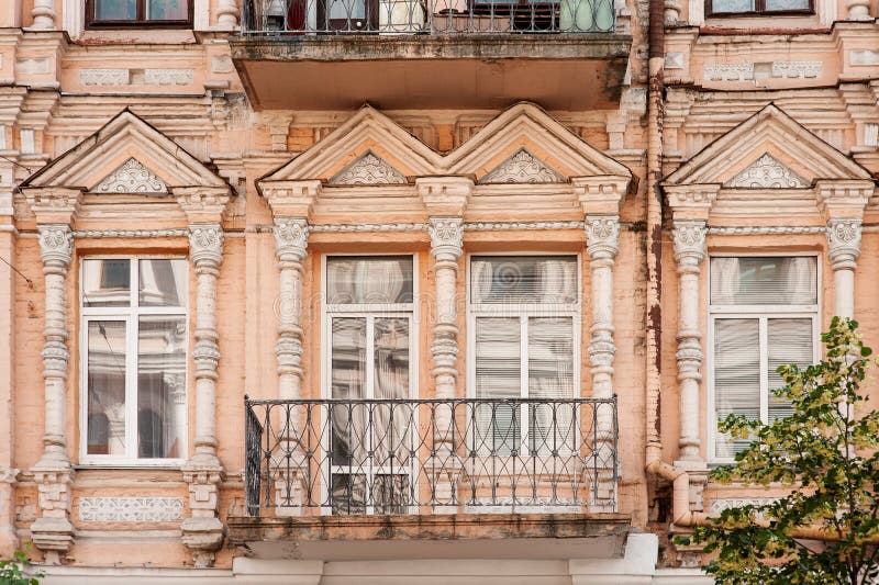 Ancient Architecture Building with Windows in Classic Style Stock Photo ...