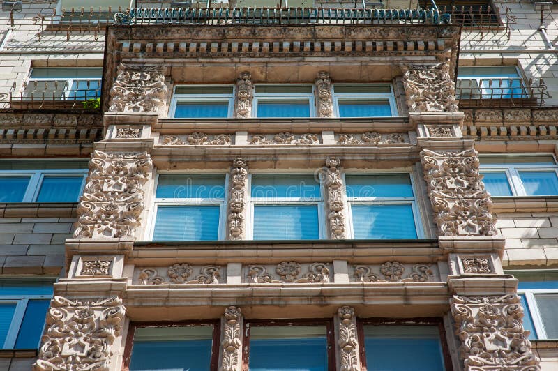 Ancient Architecture Building with Windows in Classic Style Stock Image ...