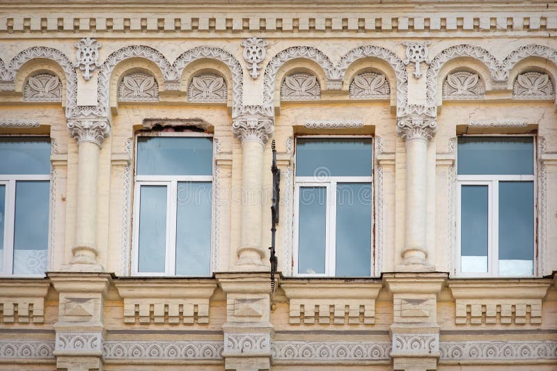 Ancient Architecture Building with Windows in Classic Style Stock Image ...