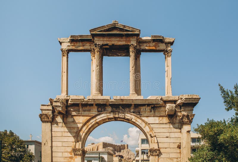Ancient Architecture Built Columns Ruins Greece Athens Stock Photo ...