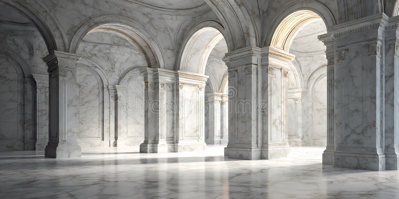 Ancient Architecture Monastery Hallway Background Stock Illustration ...