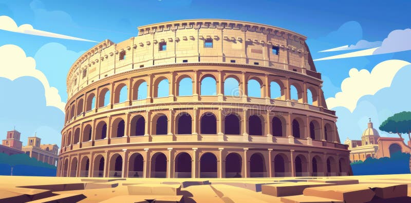 Ancient Architecture in Rome. High Detailed Plain Background Stock ...