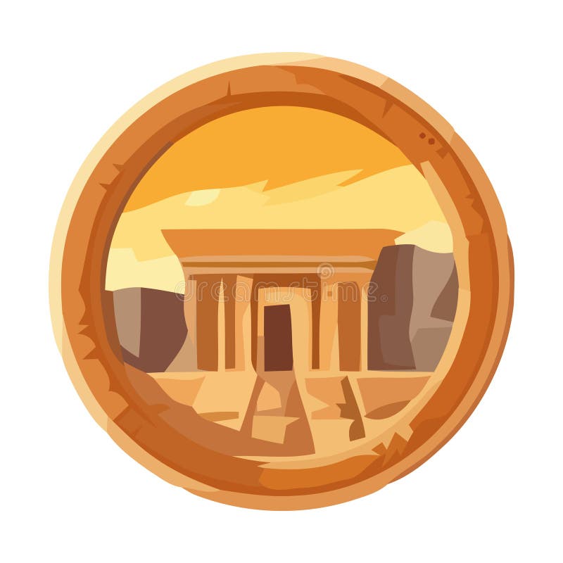 Ancient Architecture and Sculpture Combined Coin Stock Vector ...