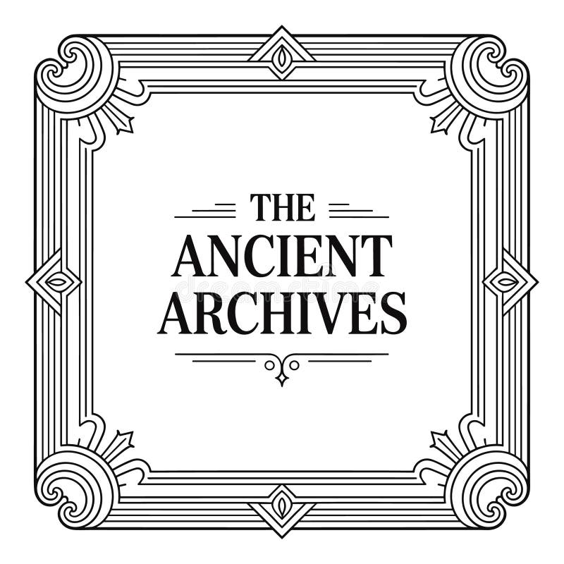 The Ancient Archives Logo with Elegant Geometric Frame and Decorative ...