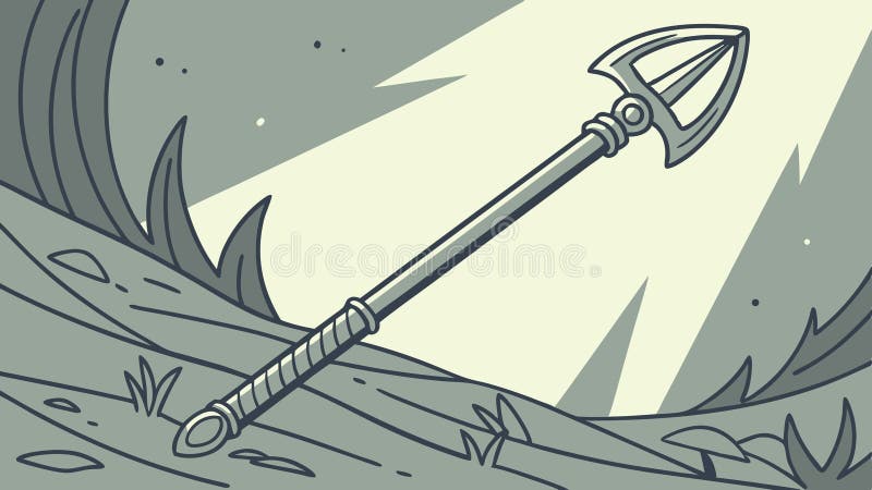 Ancient Arrowhead with Sunlight, Primitive Tool Art, Vector Design ...