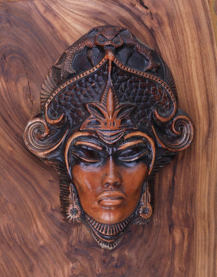 Ancient Asian Sculpture Face of Woman Stock Photo - Image of carving ...