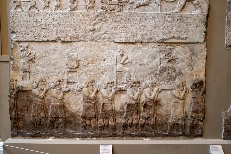 Ancient Assyrian Relief Panel Showing a Procession Scene. British ...