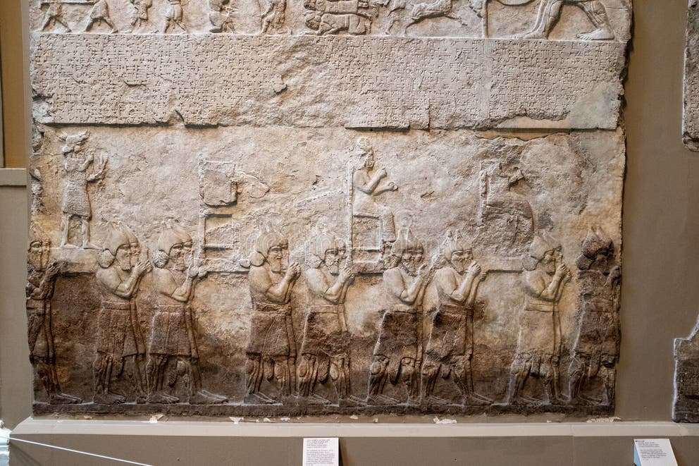 Ancient Assyrian Relief Panel Showing a Procession Scene. British ...