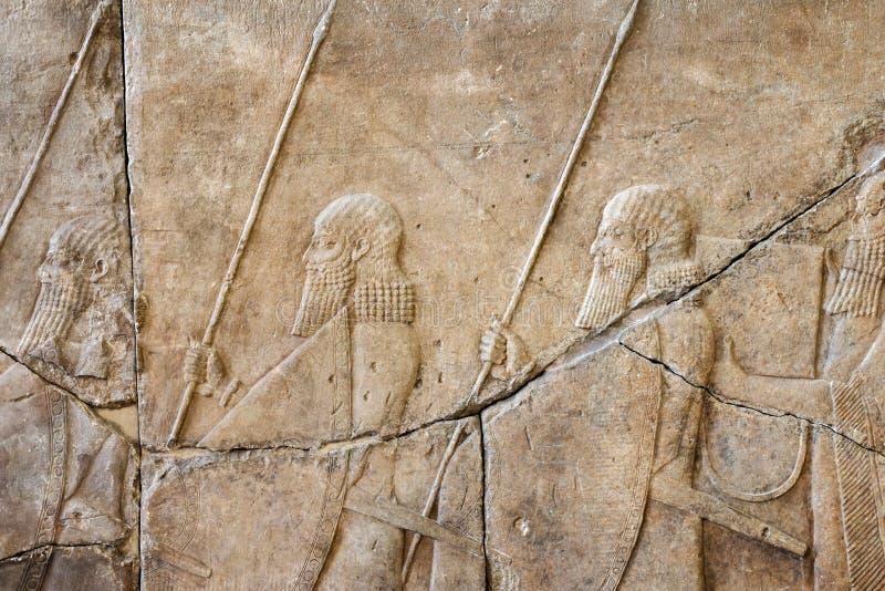 Ancient Assyrian Wall Carving with Cuneiform Stock Photo - Image of ...