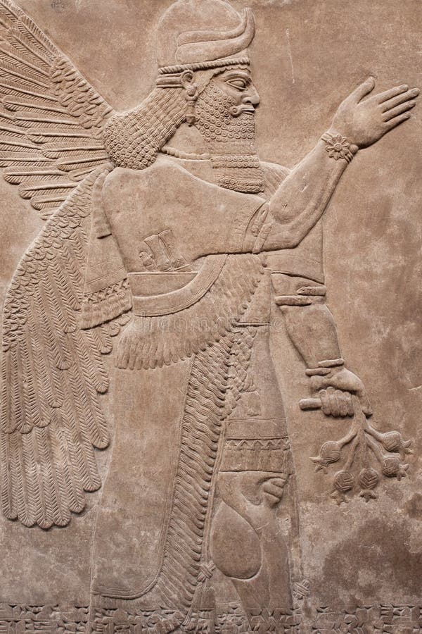 Ancient Assyrian Winged God Stock Image - Image of historic, museum ...