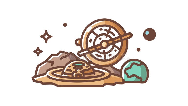 Ancient Astrolabe or Navigation Tool, Historical Science, Vector Design ...