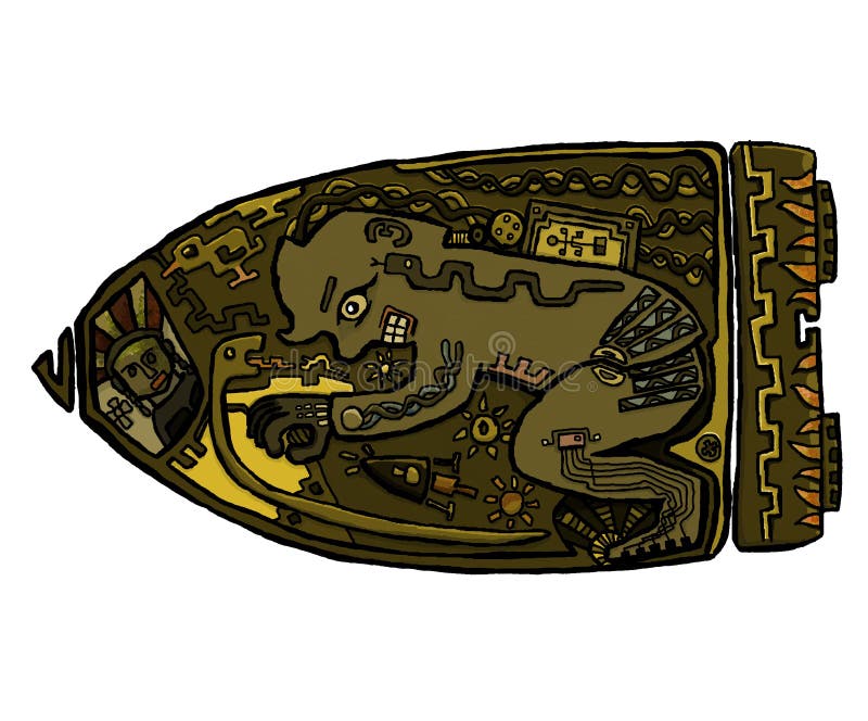 Ancient astronaut stock illustration. Illustration of indian - 72310735