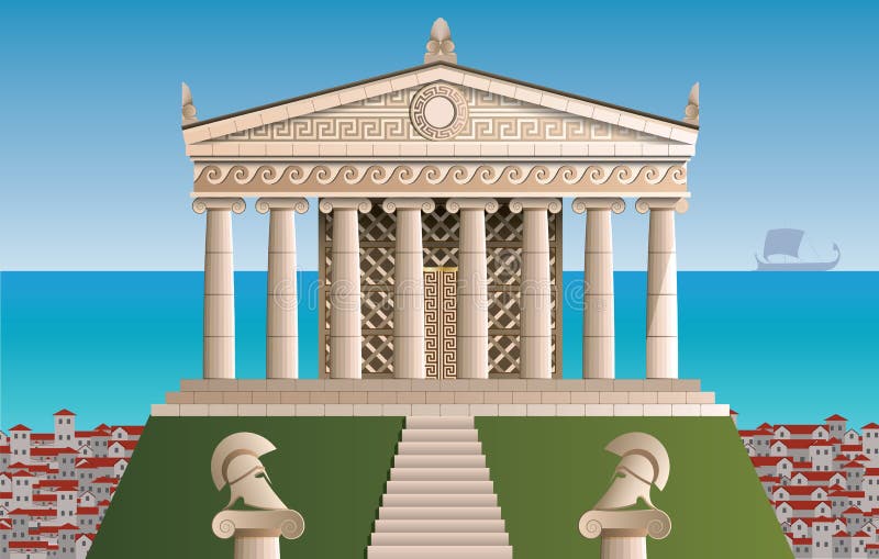 Ancient Athens Illustration Stock Illustration - Illustration of column ...