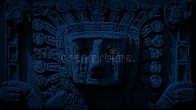 Ancient Aztec Carving at Night Stock Video - Video of aztec, facade ...