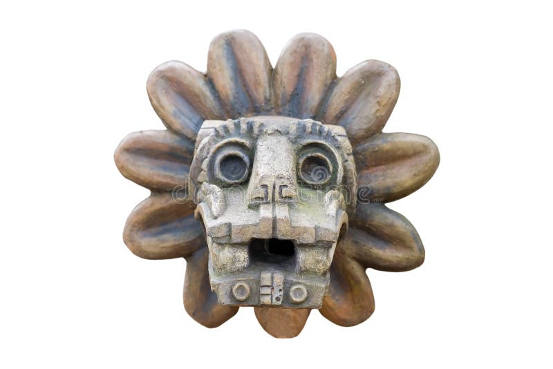 Ancient Aztec Gold Figure Isolated. Stock Image - Image of statue, nose ...