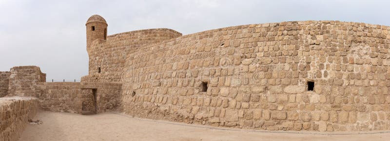 Ancient Bahrain Fort Watch Tower and the Southern Wall of the Fort ...