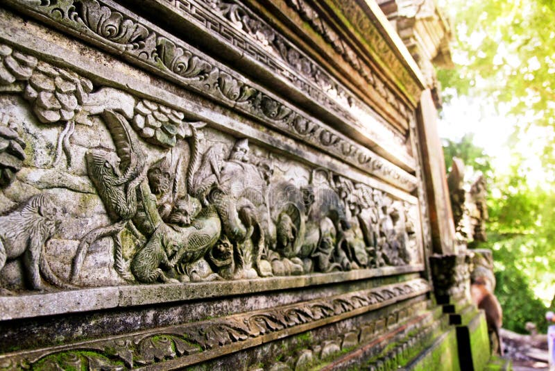 Ancient Bali relief stock photo. Image of horizontal - 96393478